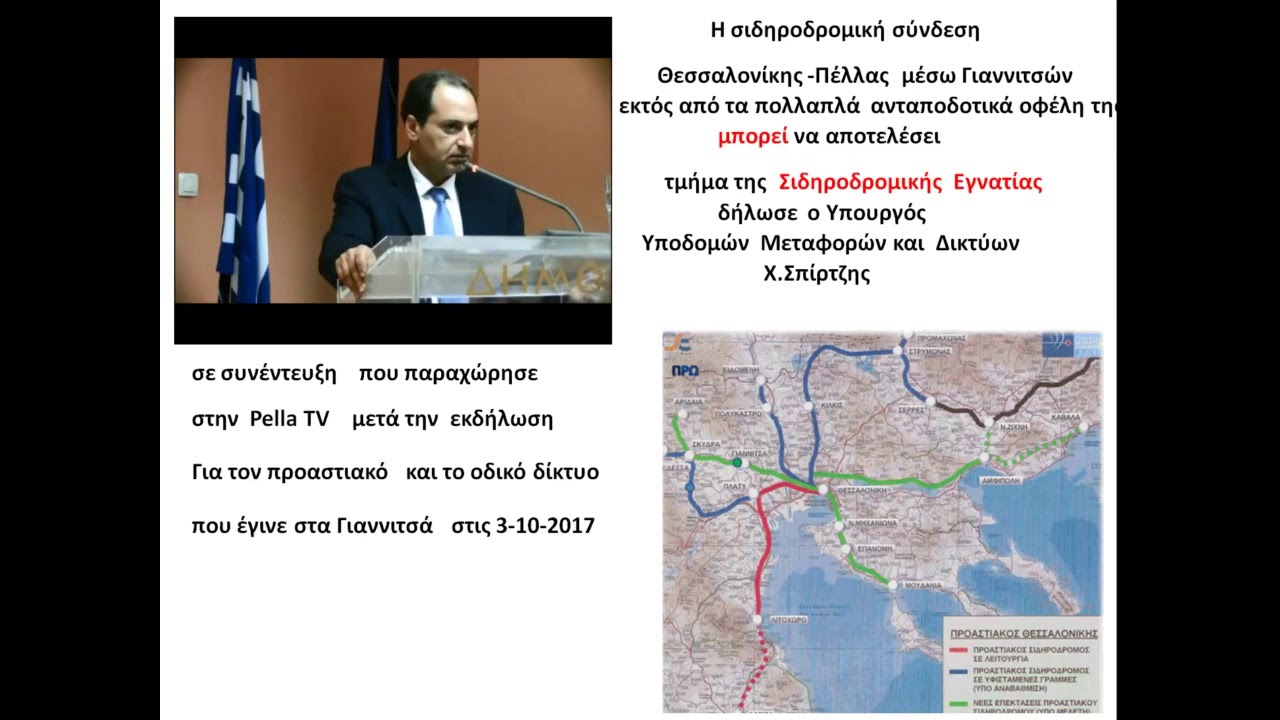 ΔΗΛΩΣΕΙΣ ΣΠΙΡΤΖΗ ΓΙΑ ΣΙΔΗΡΟΔΡΟΜΙΚΗ ΕΓΝΑΤΙΑ ΜΕΣΩ ΓΙΑΝΝΙΤΣΩΝ - YouTube