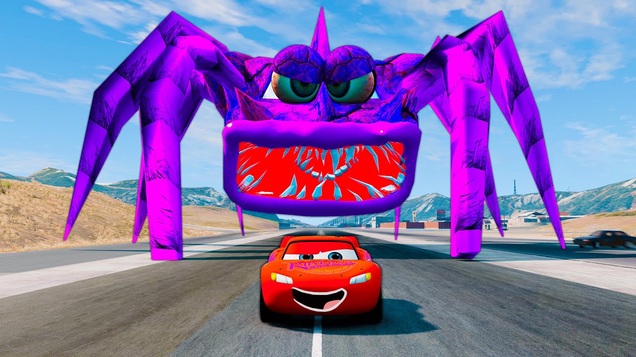 Lightning McQueen's Epic Escape: Surviving Monster Eaters | McQueen vs ...