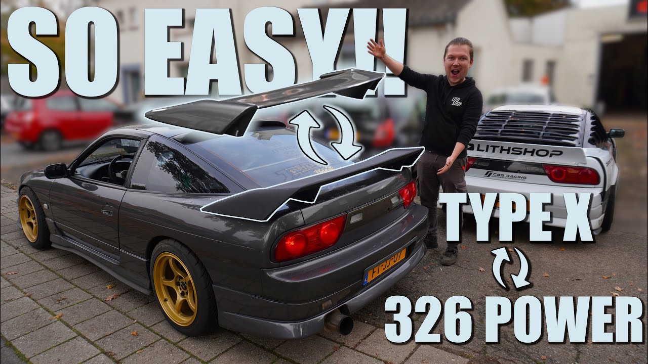 How to SWAP YOUR WING in 5 minutes ! [180SX VS 326Power] - YouTube