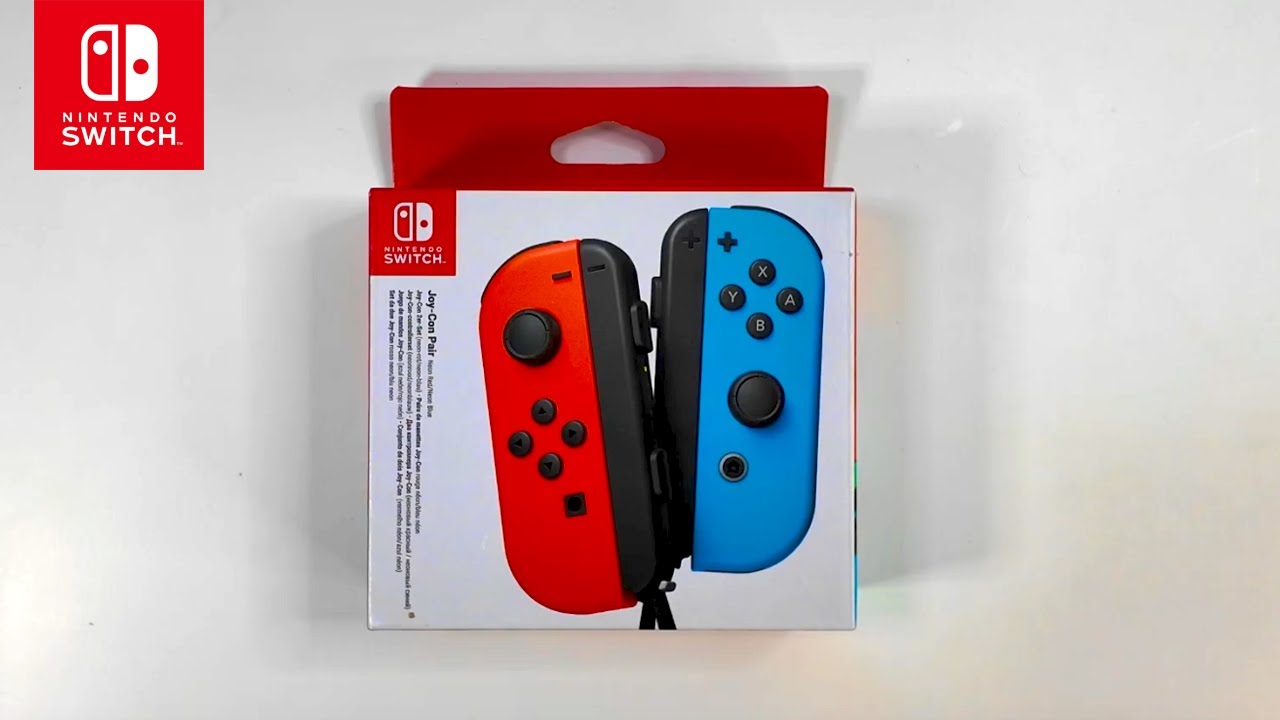 Nintendo Joy-Con Neon Red & Neon Blue Unboxing - YouTube