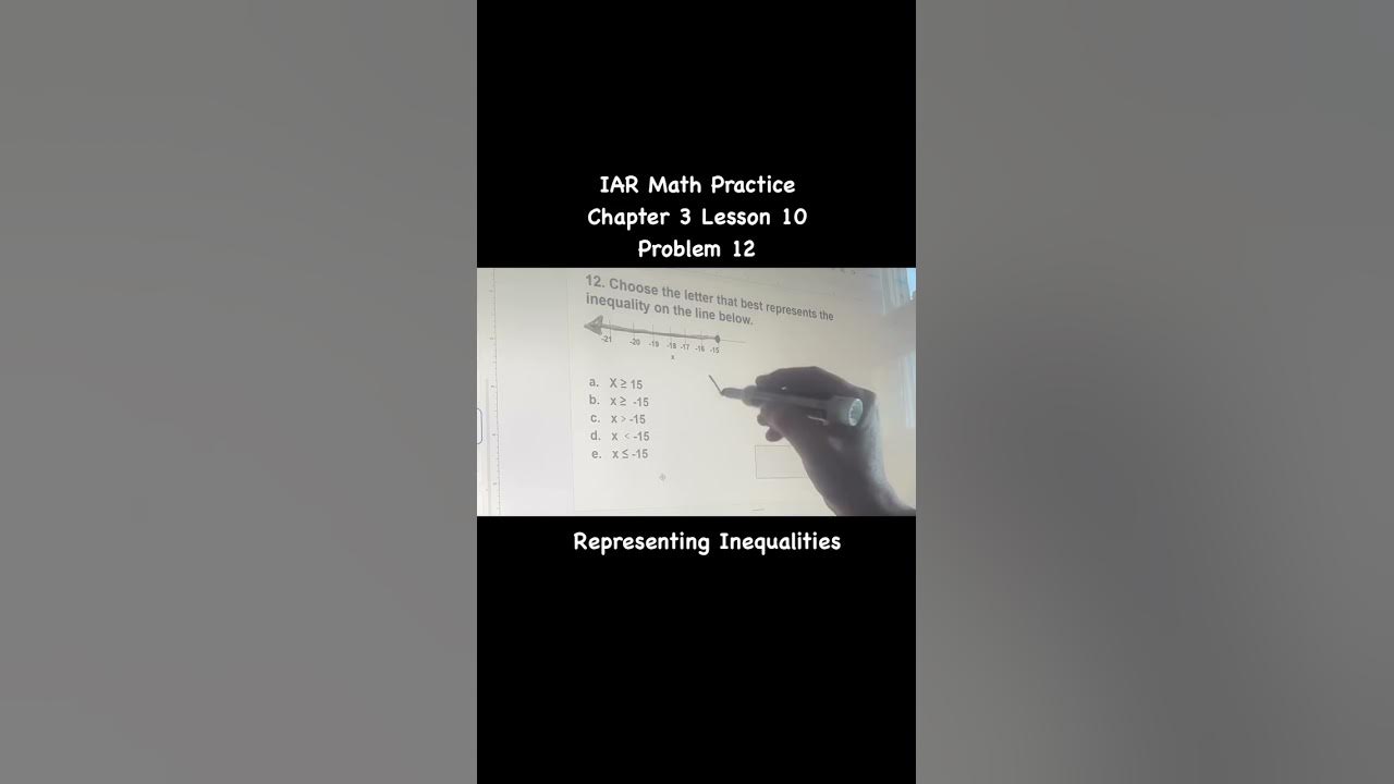 IAR Math Practice Chapter 3 Lesson 10 Problem 12. Representing ...