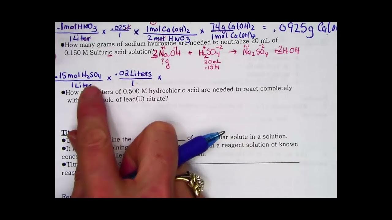 Chapter 9 Lesson 3 Video 2 Solution Stoichiometry, Titrations, Chemical ...