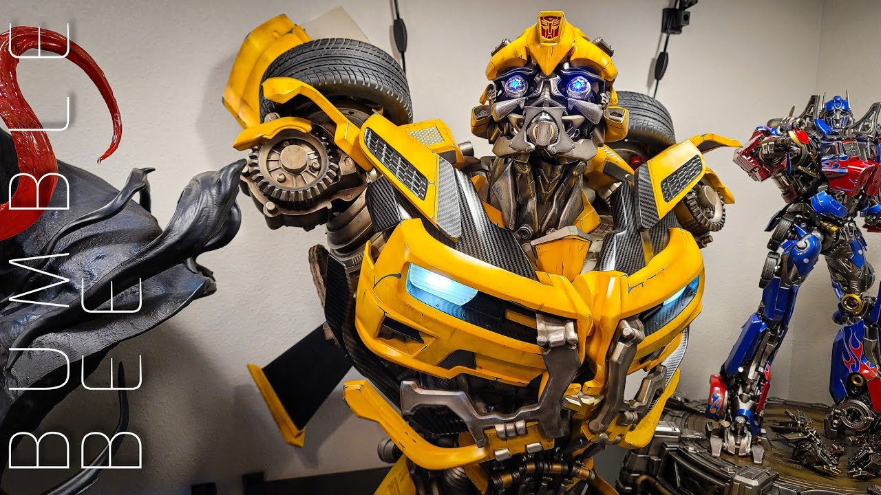 Queen Studios Bumblebee Life Size Bust 1/1 Scale Statue Unboxing Review ...