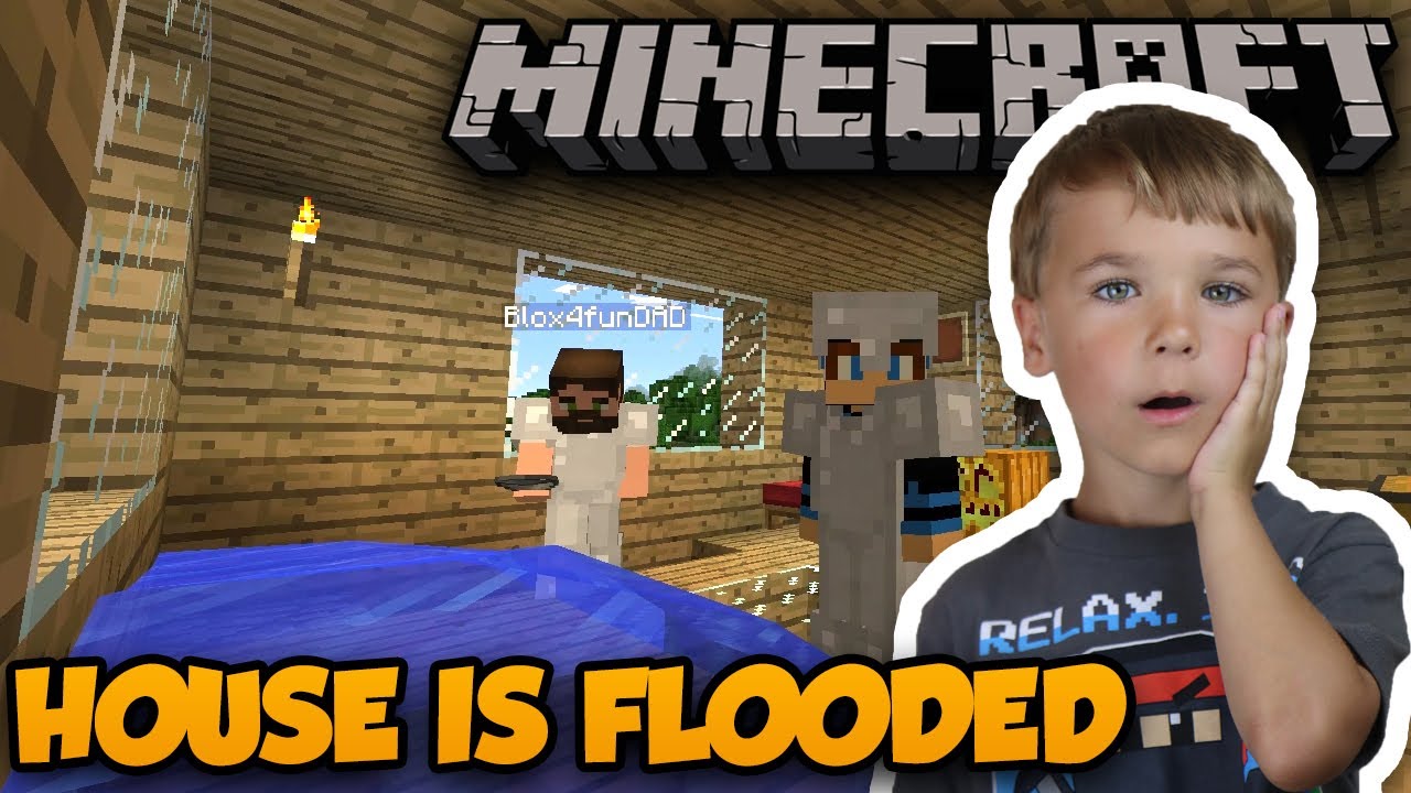 HOUSE IS FLOODED in MINECRAFT SURVIVAL MODE - YouTube