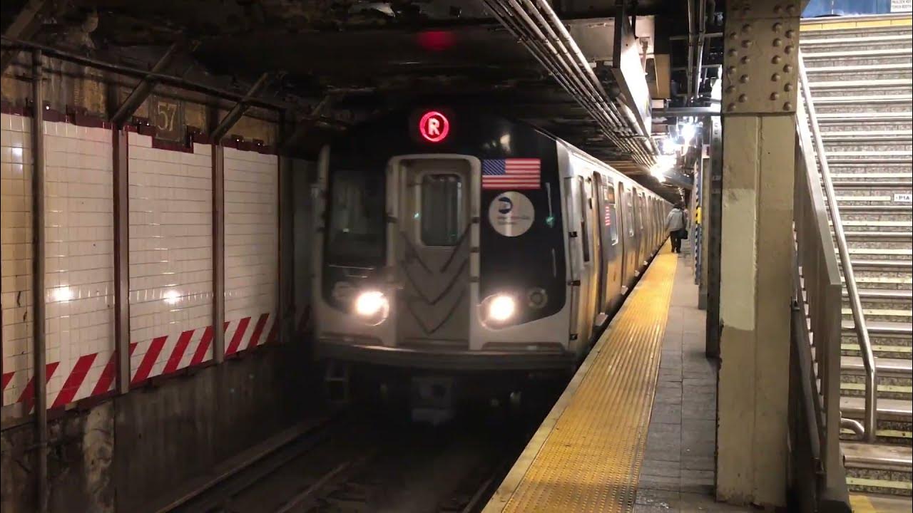 MTA NYC Subway: Brooklyn Bound R160 R Train (Half-Cuomo) Arriving/Departing 57th Street-7th ...