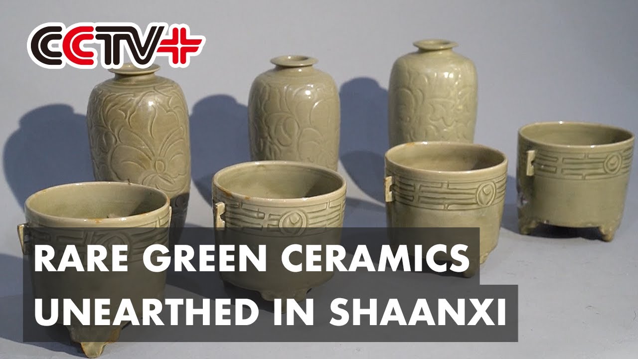 Rare Green Ceramics Unearthed in Northwest China's Shaanxi - YouTube
