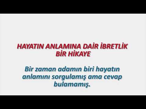 HAYATIN ANLAMINA DAİR ÖRNEK ALINACAK BİR HİKAYE.