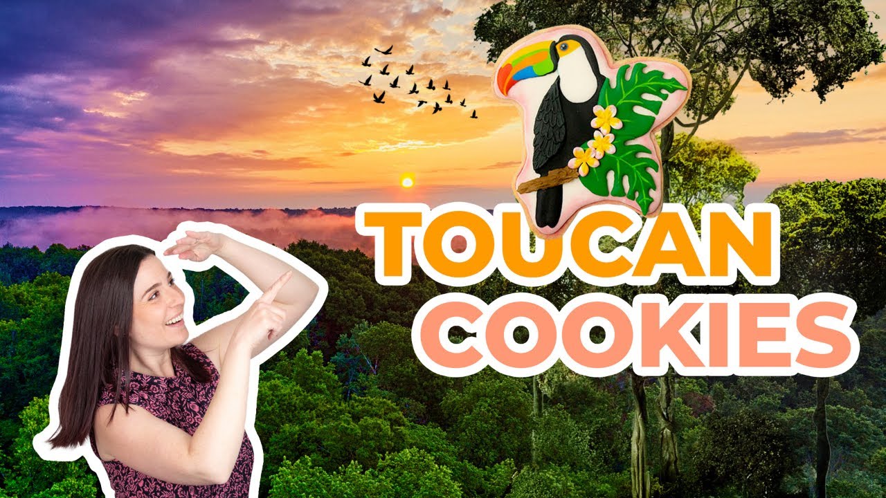 How To Make Toucan Cookies with Royal Icing Transfers - YouTube