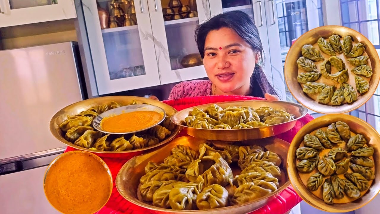 🍃 **Homemade Green MoMo Recipe ** 🥟 || हरियो मो:मो घरमै बनाएर खाइयो ...