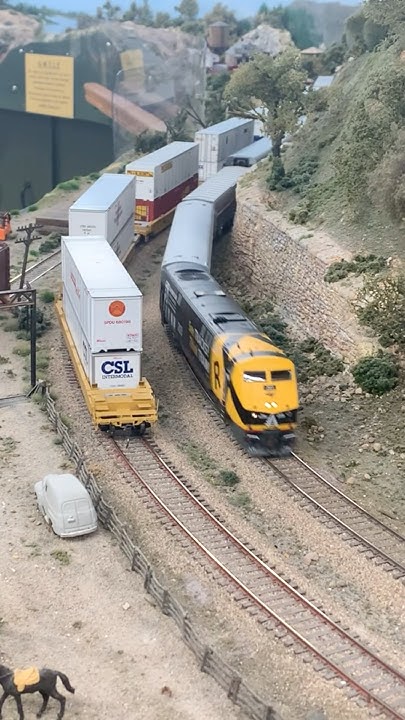 AMTK 203 passing intermodal cars #sanantonio #railfun #texas #hoscale #modeltrains #funrun # ...