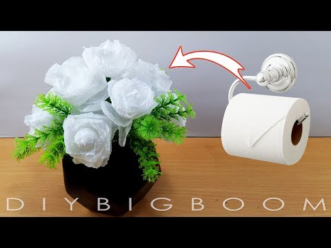 From Toilet Paper to a Beautiful White Rose Flower - YouTube
