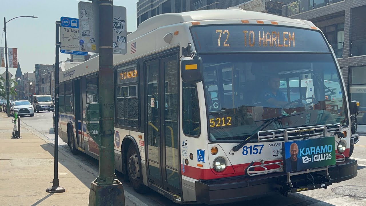 Ride On The CTA 2015 Nova LFS Bus 8157 On Rt 72 North From Clark To ...