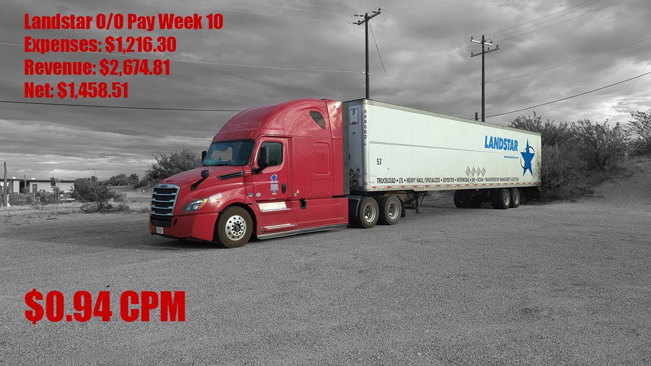 Landstar Owner Operator Pay Week 10. Pryor Oklahoma to Ontario ...