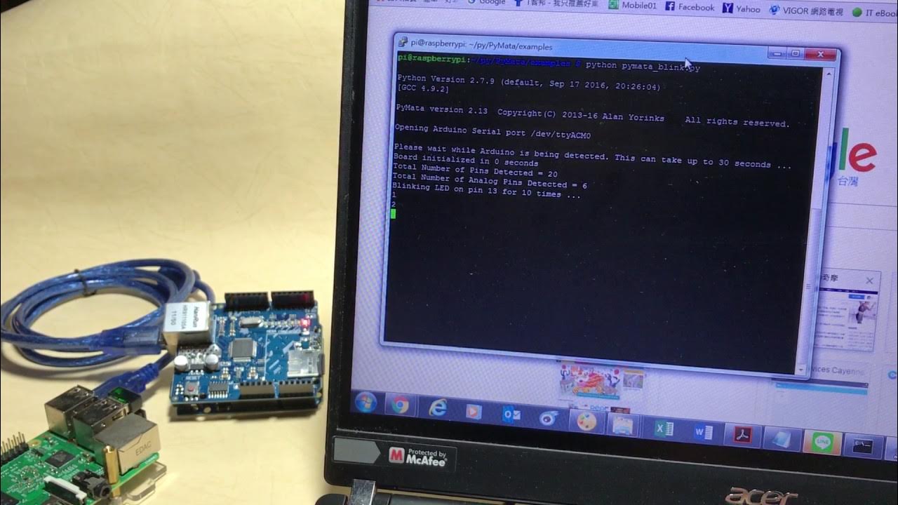 透過 Firmata 執行Python程式控制 Arduino LED燈 - YouTube