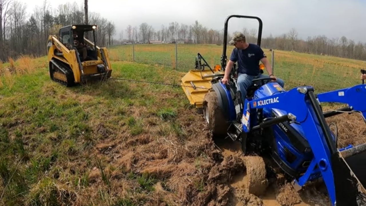 I buried the electric tractor in the mud! Tractor rescue...YouTube ...