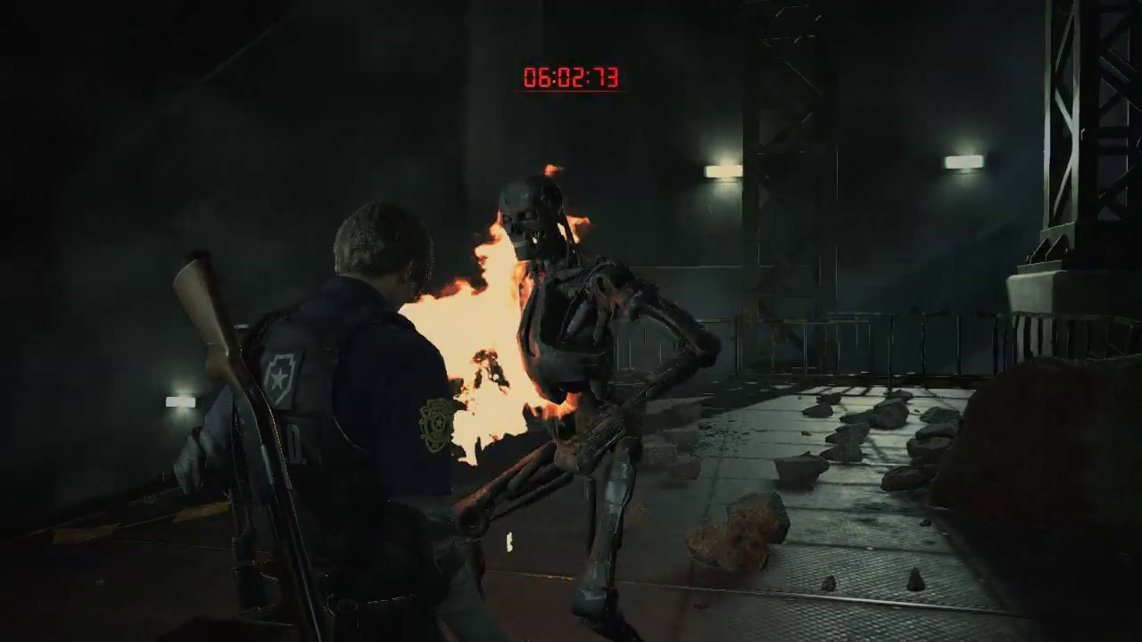 RE2 Remake - Terminator exoskeleton sounds pre-alpha mod test (VERY ...