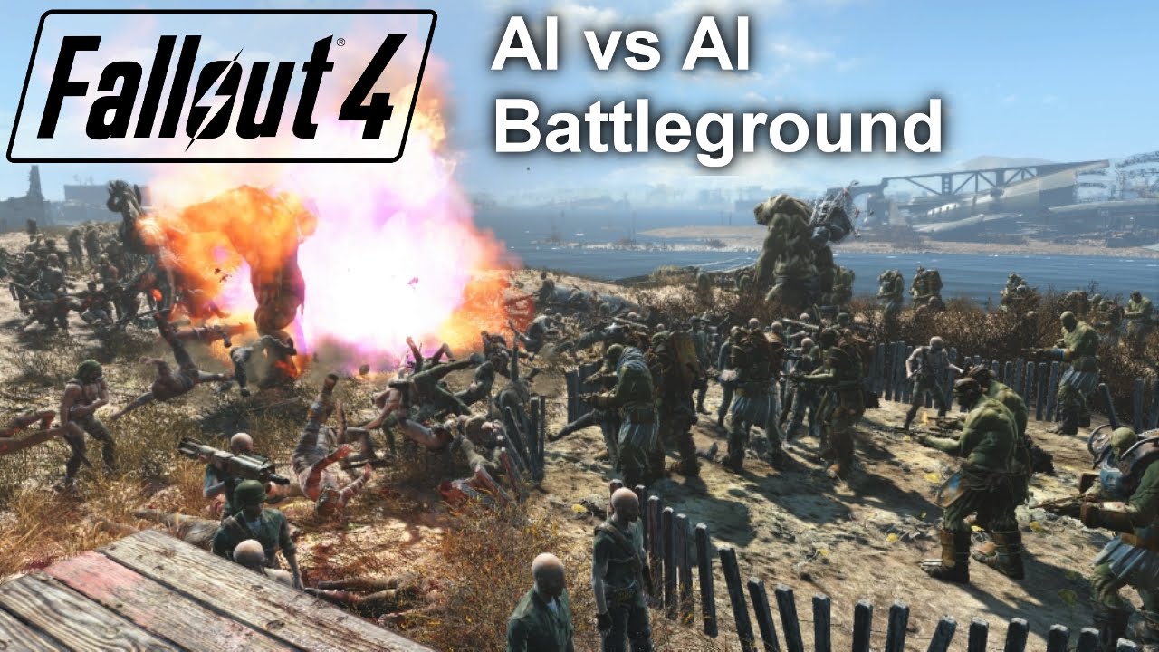 Fallout 4: AI vs AI Battleground (combat AI behavior) - YouTube