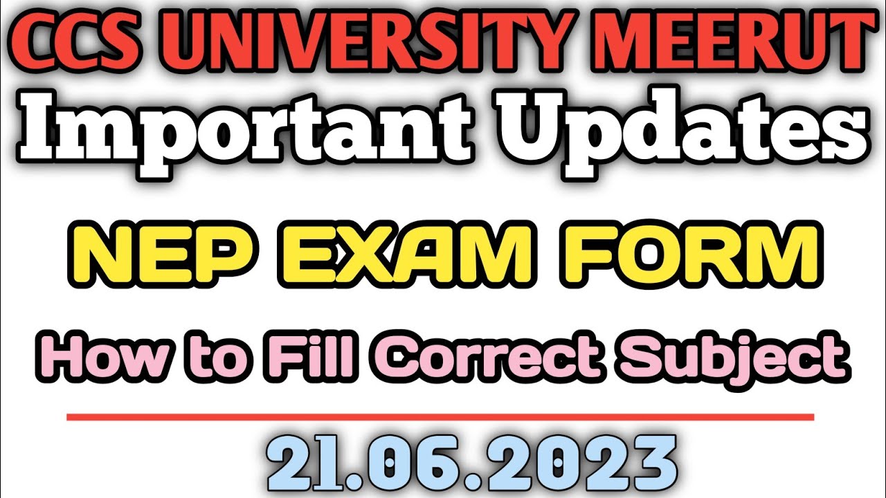 21.06.2023 || NEP EXAM FORM || HOW TO FILL CORRECT SUBJECT-SSV SPECIAL ...
