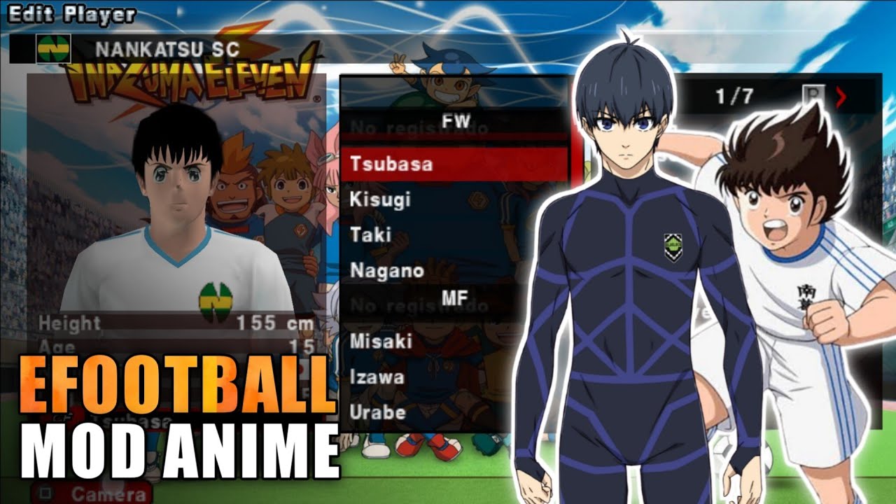EFOOTBALL PES PPSSPP MOD ANIME BY CERBERUS - YouTube