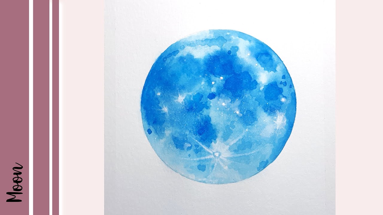 THE MOON | How To Paint the Moon with Watercolor and Gouache - YouTube