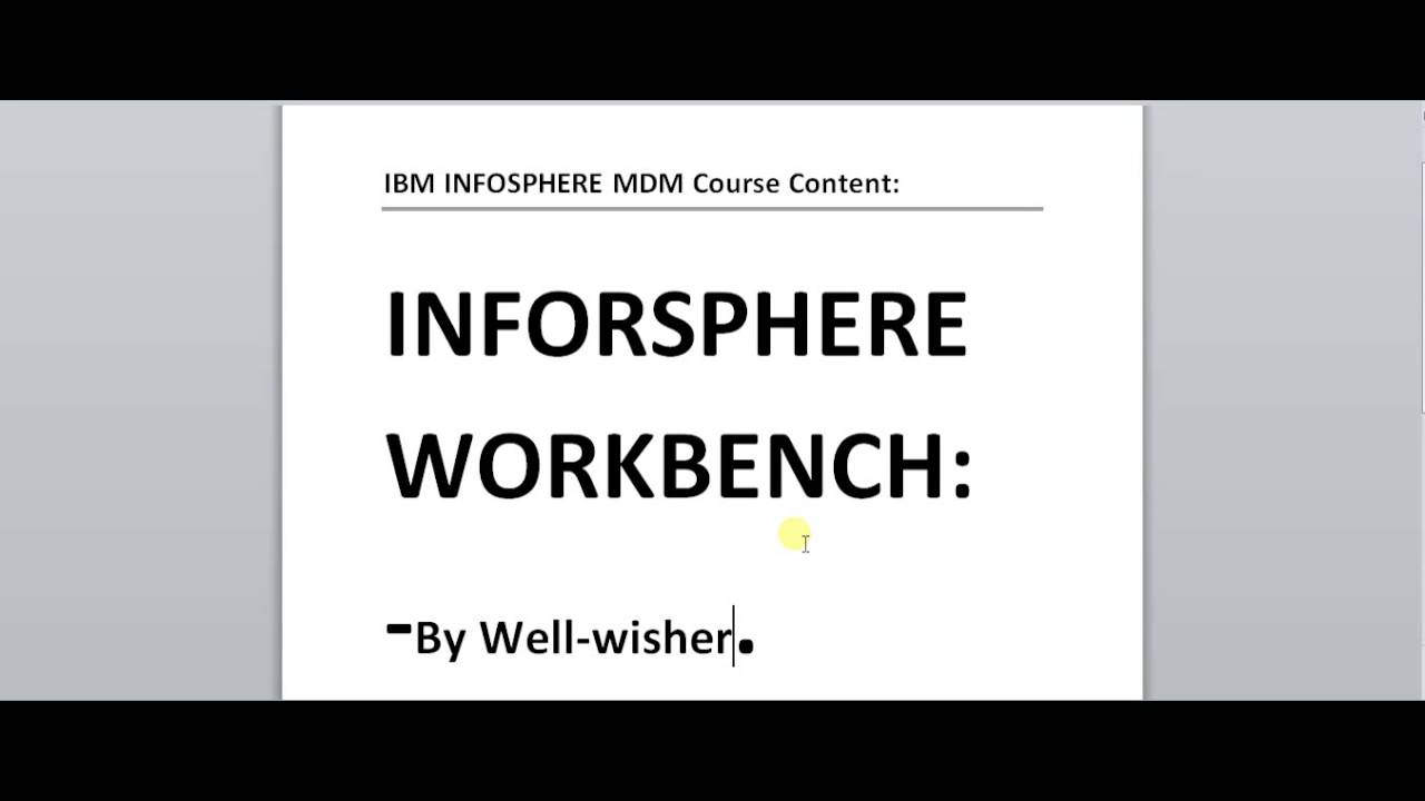 IBM MDM workbench SELF PACED (SPVC) training Facts - YouTube