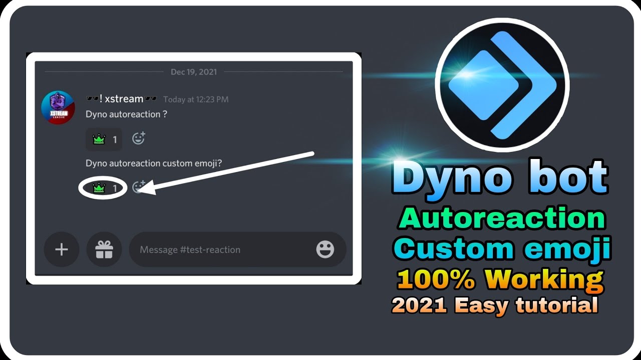 Dyno bot autoreaction || nitro emoji autoreaction || custom emoji ...