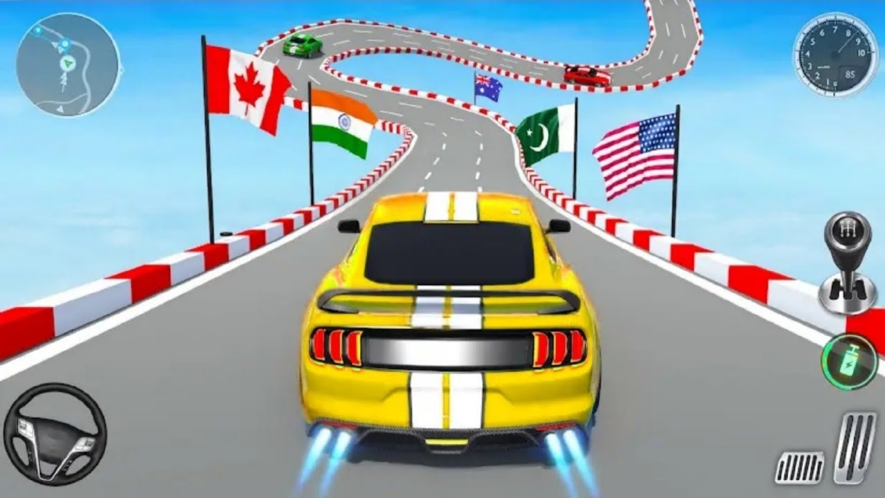 Muscle Car Crazy Stunt On Ramp 💥 🚗- Muscle Car Stunt Games #200 ...