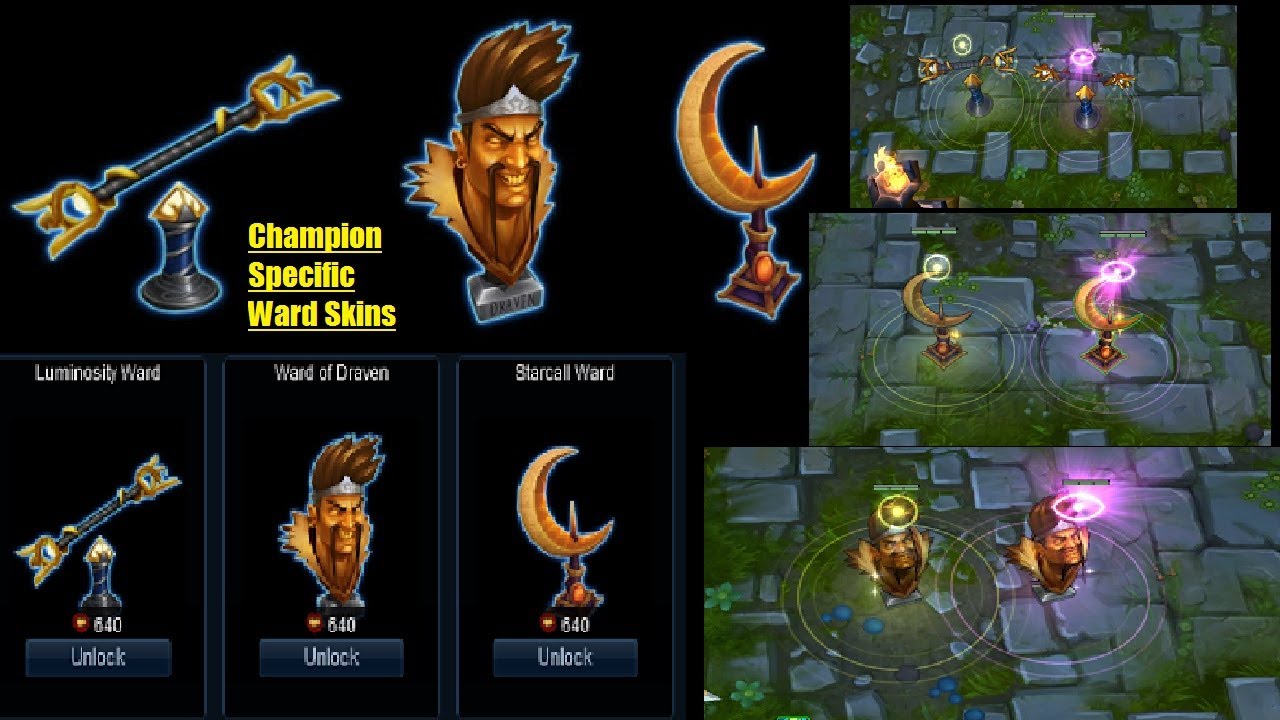 Lux, Draven & Soraka's Champion Specific Ward Skins, Starcall ...