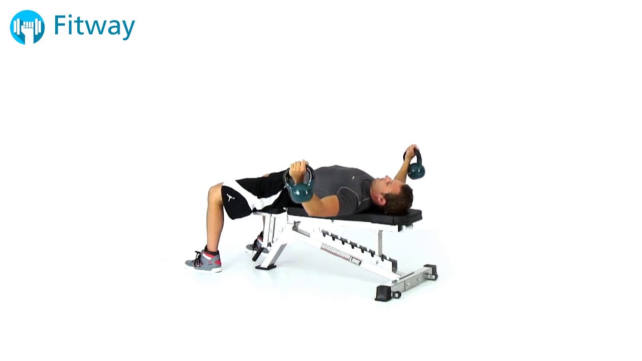 How To Do: Kettlebell Fly - Flat Bench | Chest Workout Exercise - YouTube