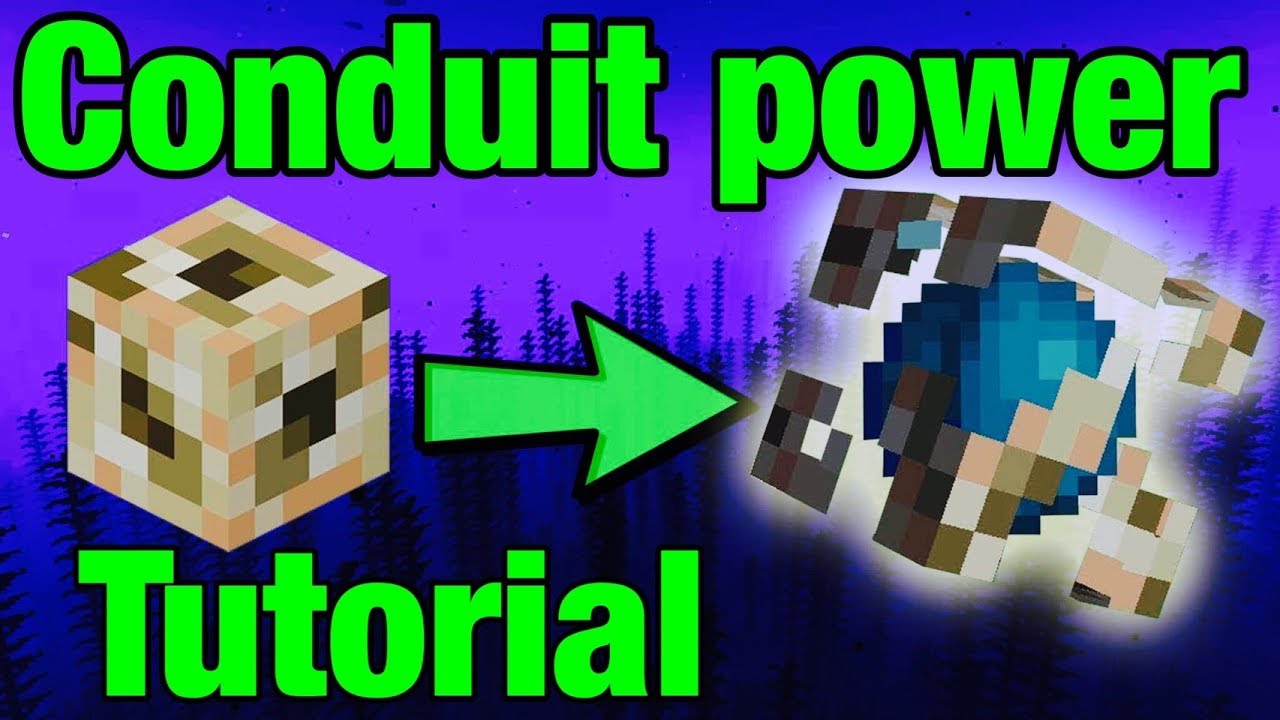How to gain the conduit power in Minecraft pe / mcpe - YouTube