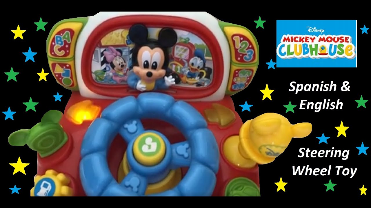 Mickey Mouse Steering Wheel Musical Learning Spanish & English Toy ...