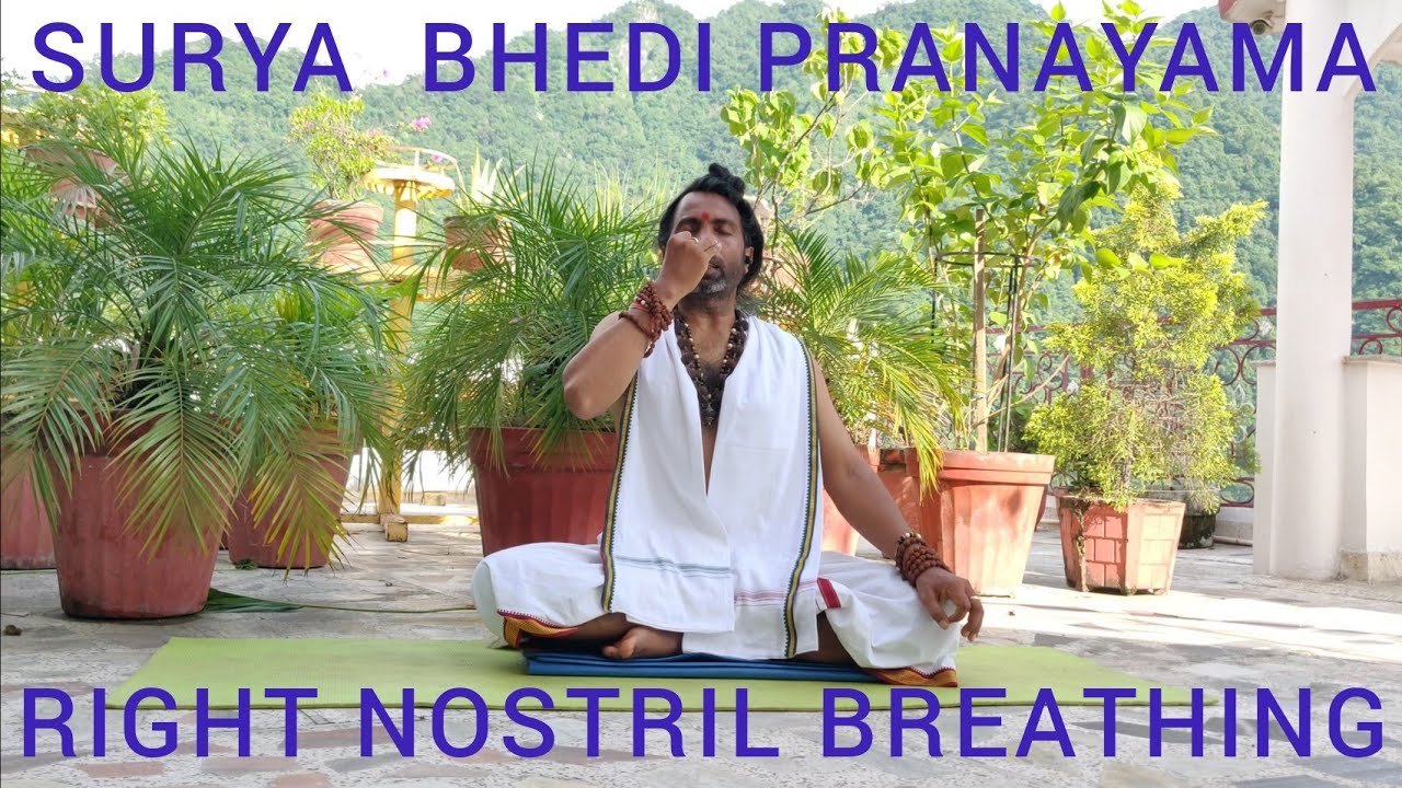 Pranayama 08: Suryabhedan Pranayama or the right nostril breath how to ...