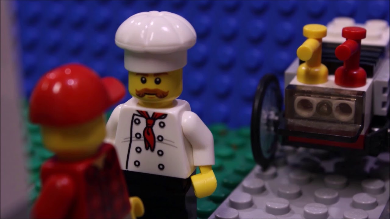Lego Hot Dog Guy VS PopCorn Guy - YouTube
