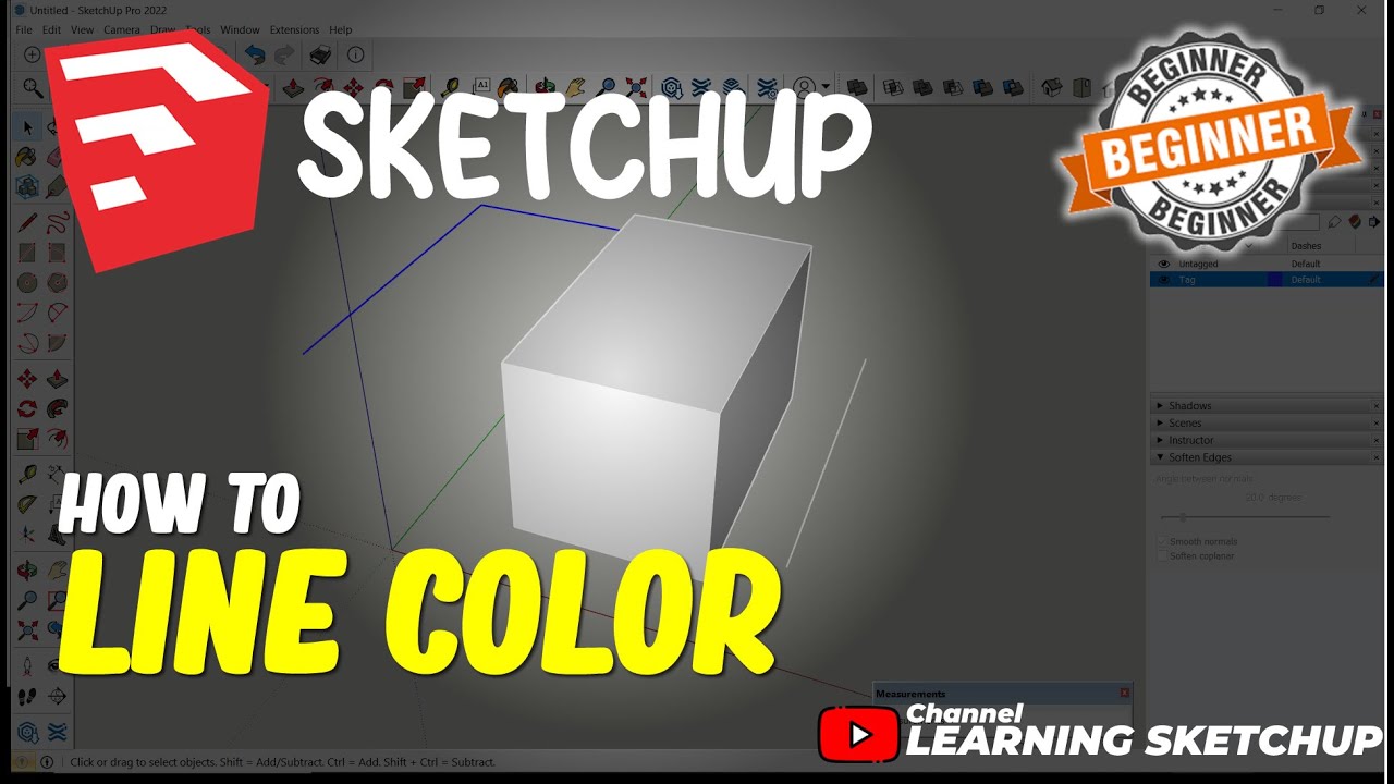 Sketchup How To Line Color - YouTube