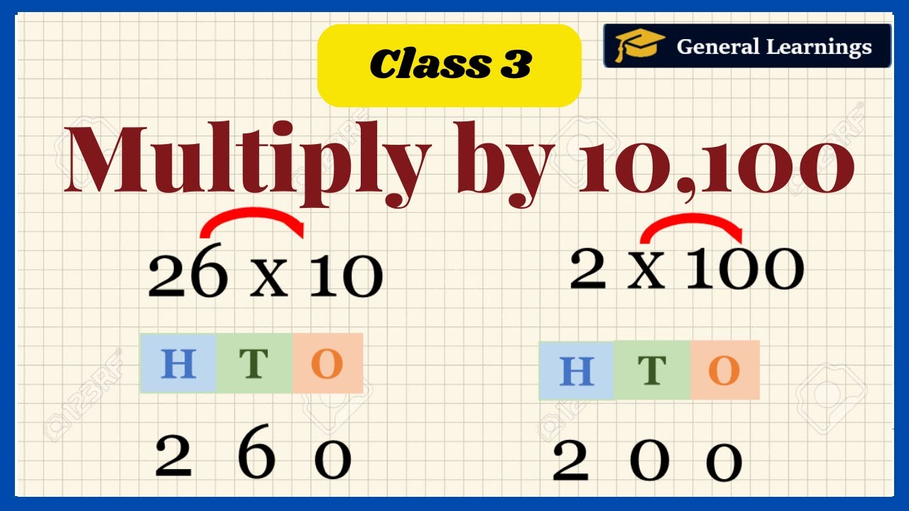Multiplying by 10, 100 Grade 3 @generallearnings91 - YouTube