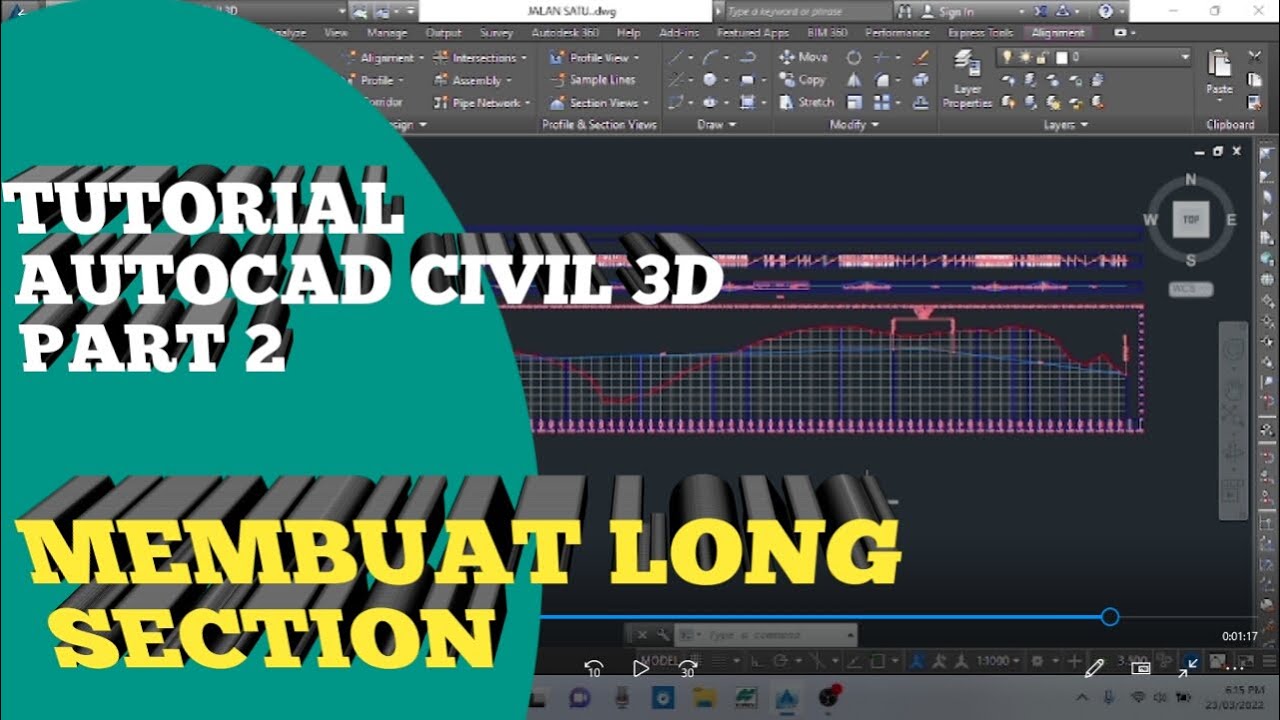 CREATE LONGITURDINAL SECTION WITH AUTOCAD CIVIL 3D - YouTube