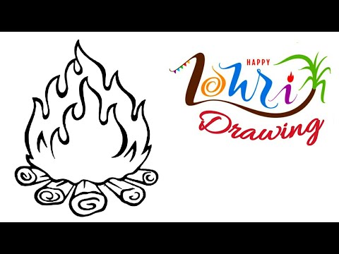 Happy Lohri Drawing | How to draw lohri festival drawing | Lohri ...