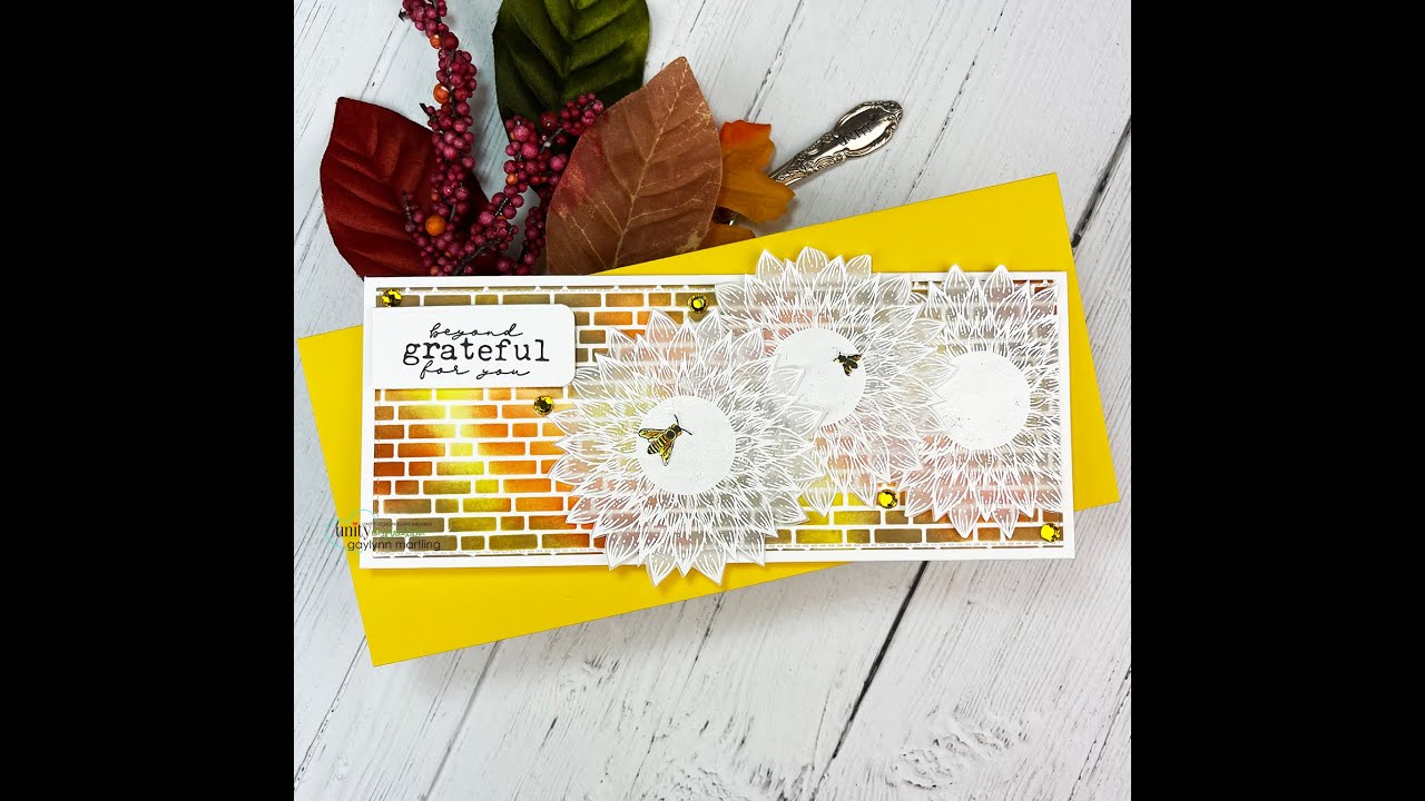 Heat Emboss On Vellum & Brick Stenciling Slimline Card Tutorial - YouTube