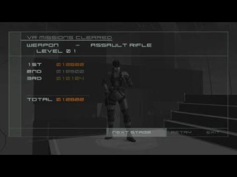MGS2 VR Missions - Snake / Weapon / Assault Rifle Level 01 - 1st Place ...