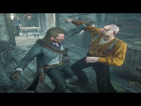 Red Dead Redemption 2 - Arthur Fights Inbred Tall Bertram & Dwarf ...