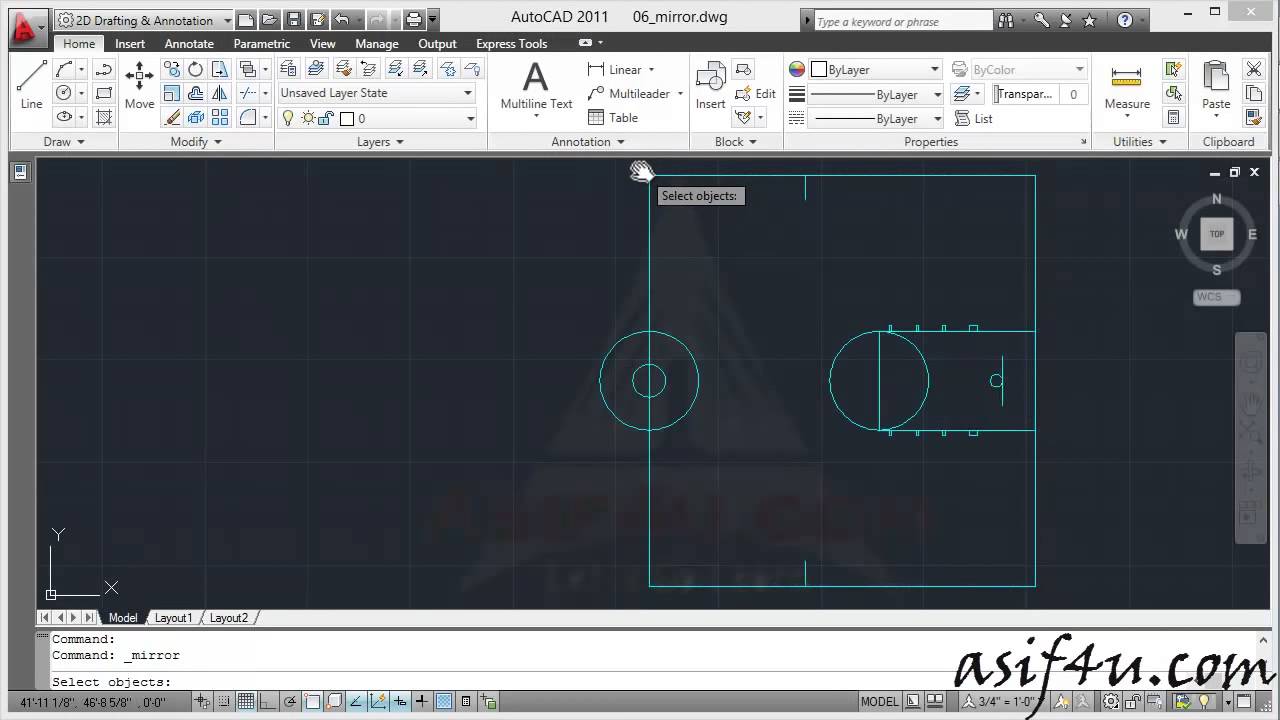 AutoCAD Essential Training 43 Mirror tool - YouTube