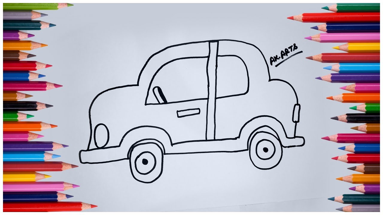 How To Draw A Car ! Car Drawing Easy Step By Step ! (Part 46) - YouTube