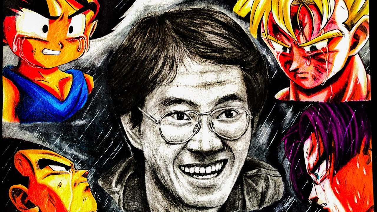 Drawing Akira Toriyama || Goku, Gohan, Vegeta And Trunks | Tribute To ...