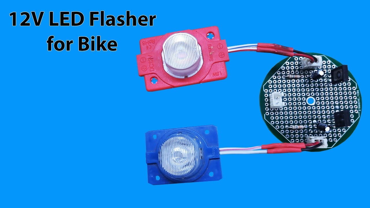 How to Make 12V LED Flasher for Bike using BD139, 56k Resistor and 10uf ...