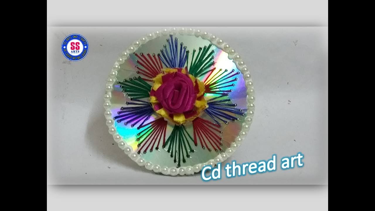 How To Make String Art in CD /Best out of the Waste/ cd wall decor/cd ...