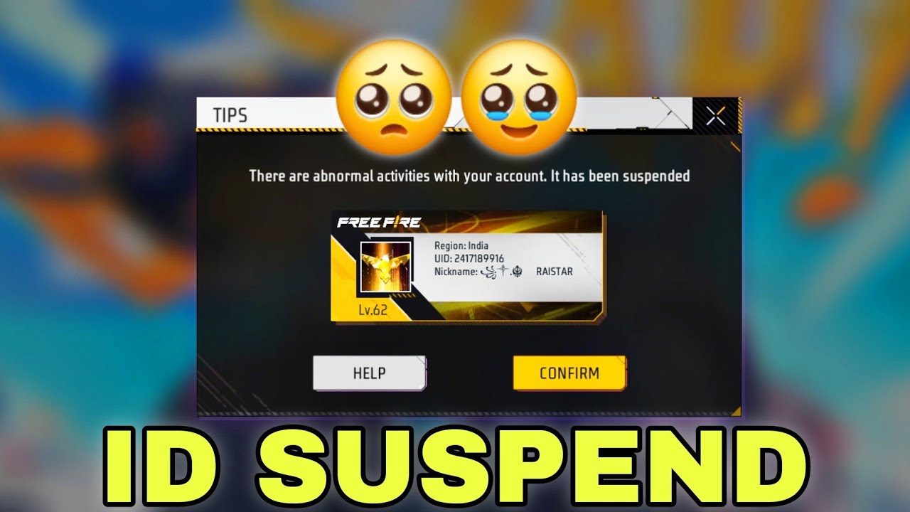 My Free Fire Old id Suspend 🥺🥹 || Free Fire 62 Level id Ban || Garena ...
