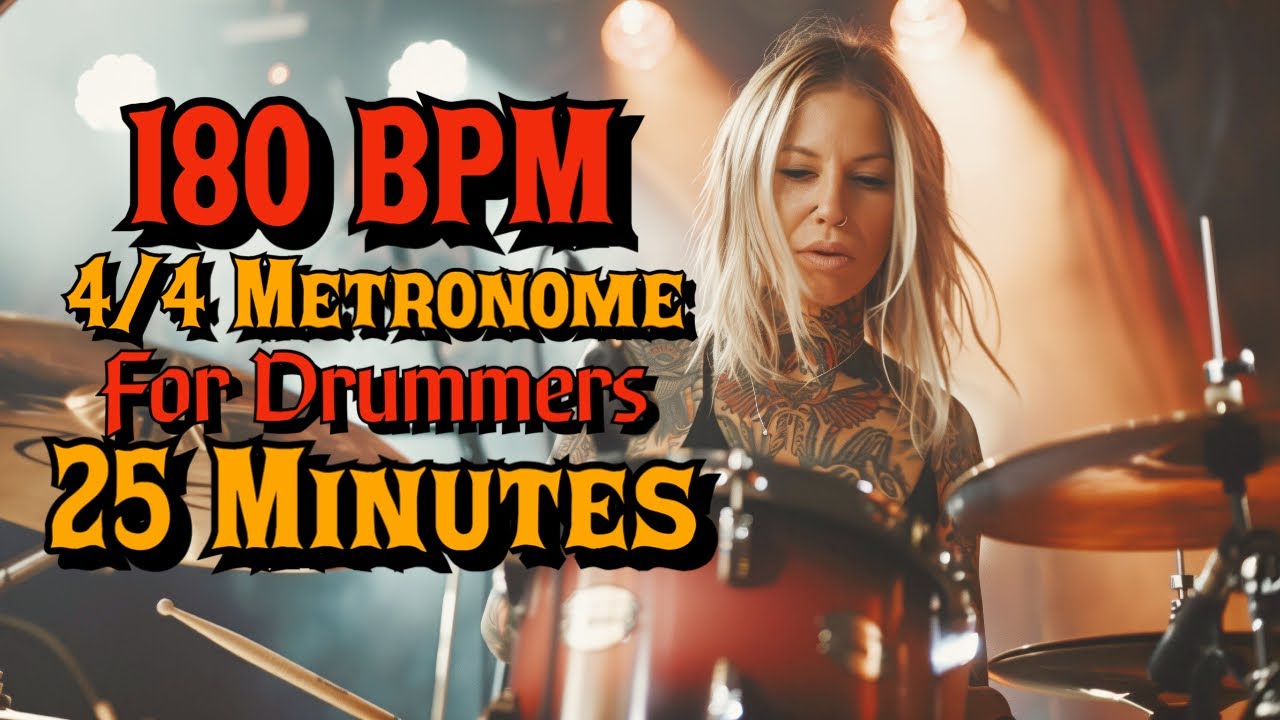 180 BPM Metronome Click Track for Drummers 25 Minutes - YouTube
