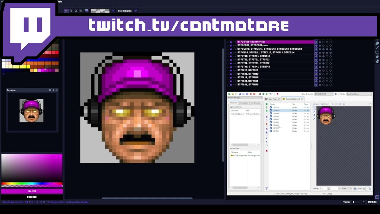 (Twitch Live) Doom Editing: Creating a Doom HUD for fuGue_tv - YouTube