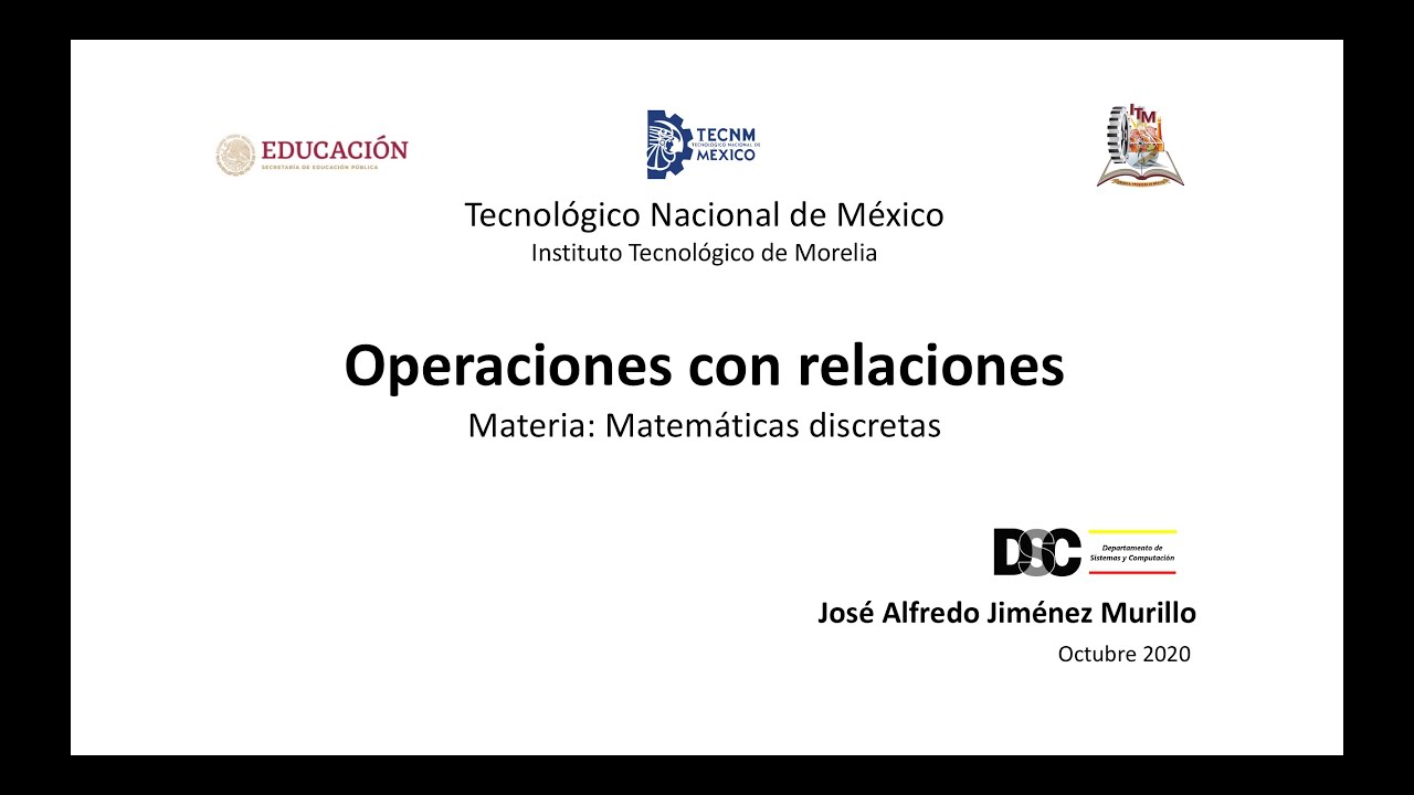 MD 22.- Operaciones con relaciones - YouTube