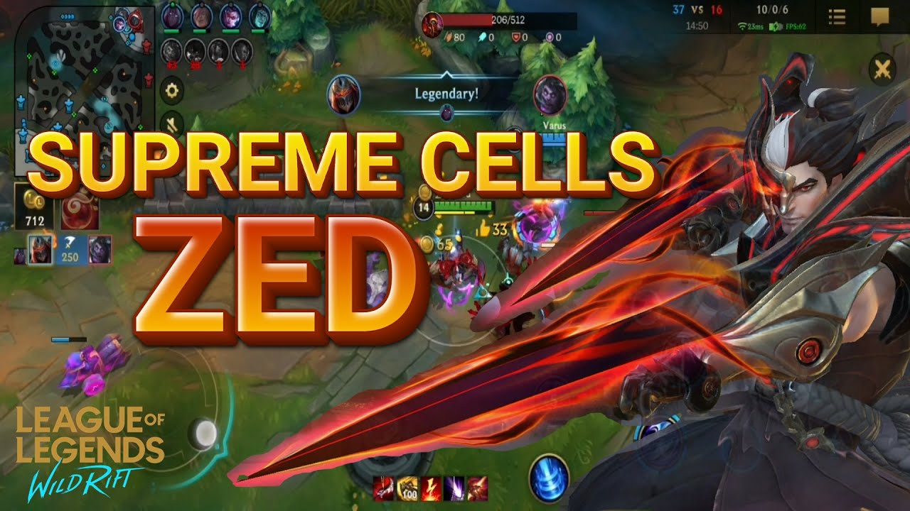 NO DEATH SUPREME CELLS ZED!!! - ZED WILD RIFT - YouTube